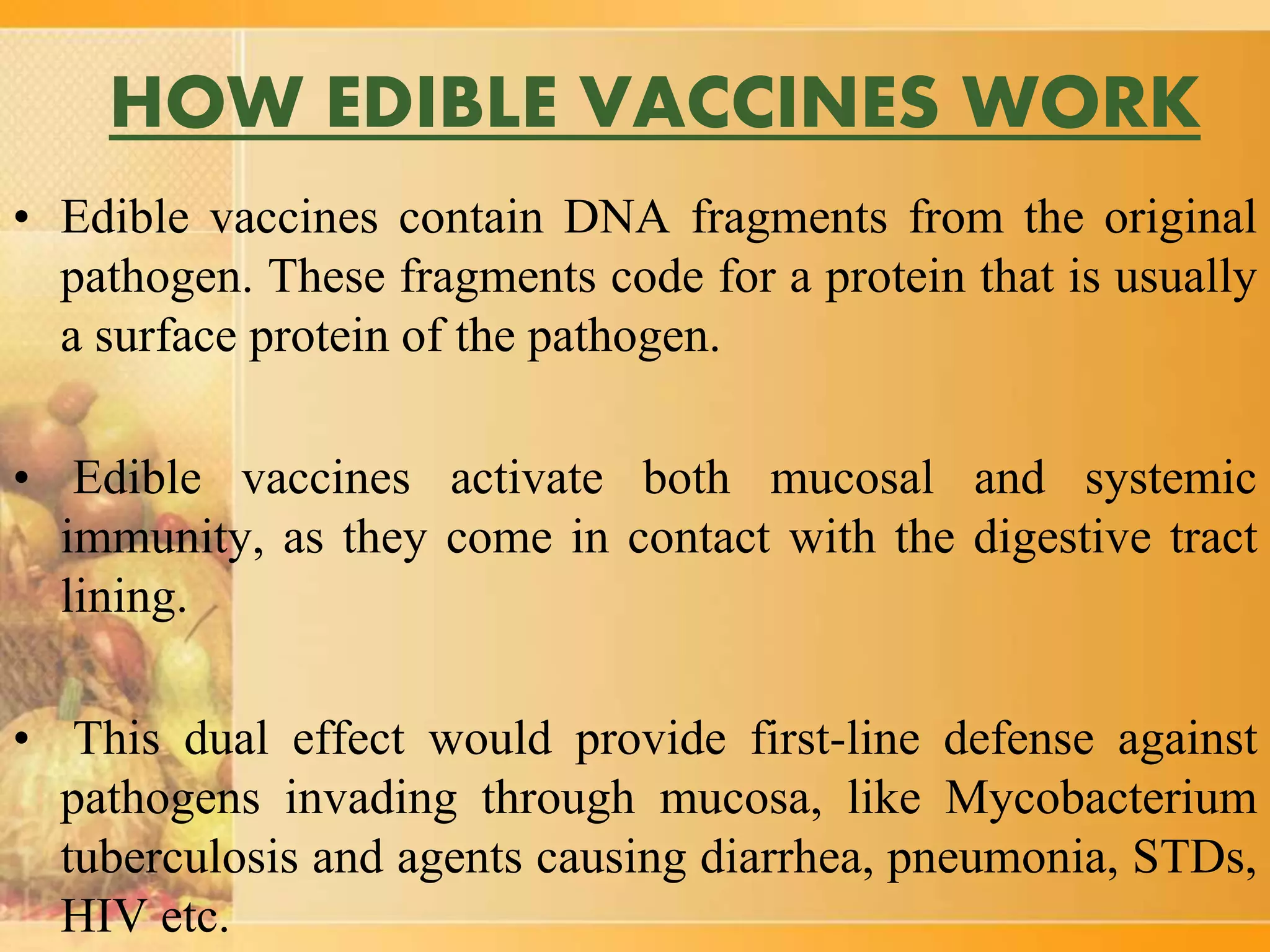 Edible vaccines | PPT