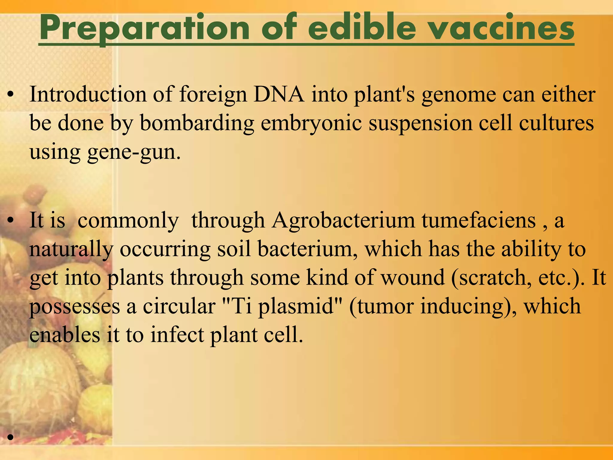 Edible vaccines | PPT