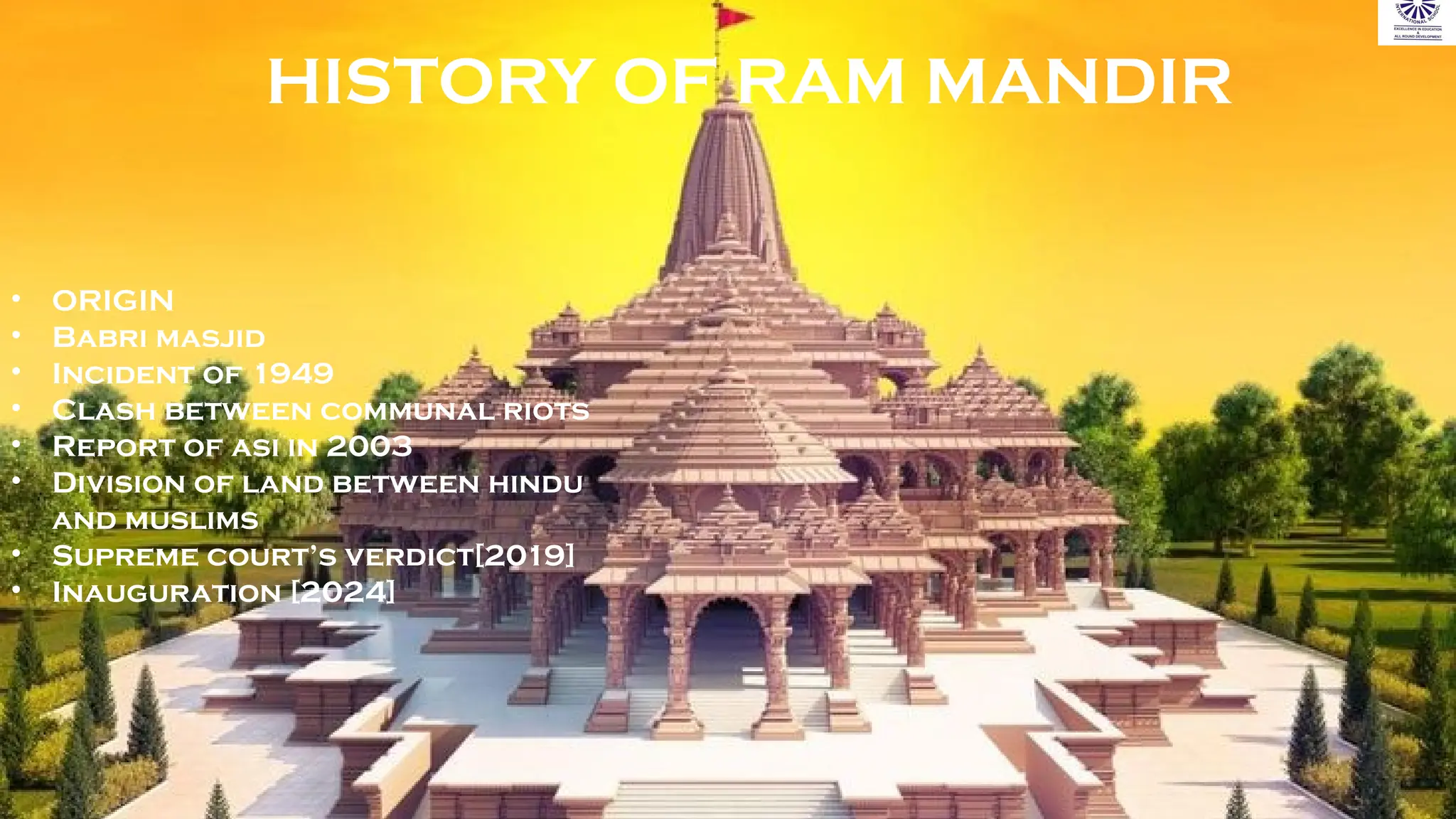 Ayodhya Ram Mandir Presentation by Ryan Student | PPT