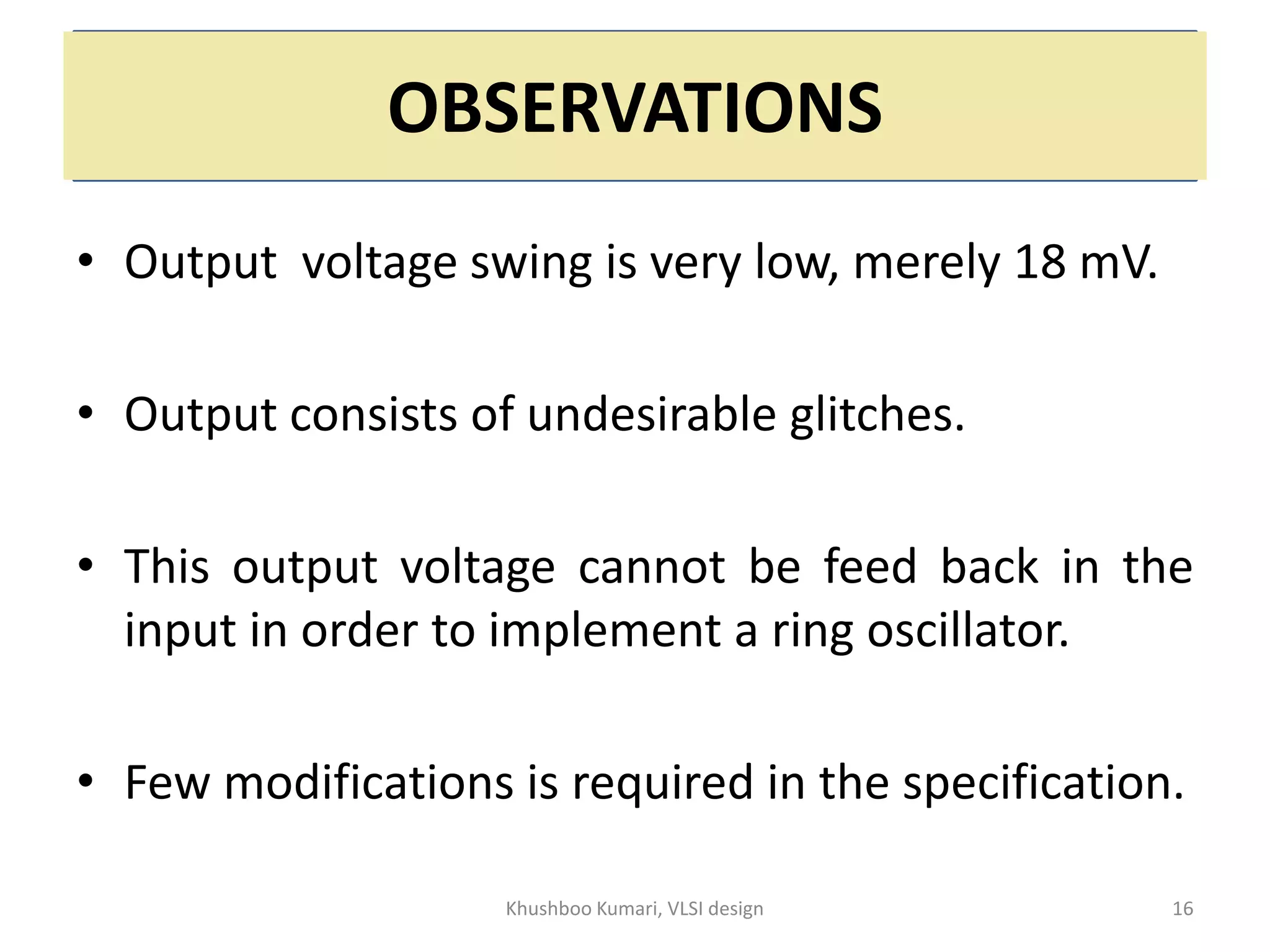 Design of ring oscillator using controlled low voltage swing inverter ...