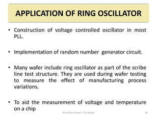 Design of ring oscillator using controlled low voltage swing inverter | PPTX