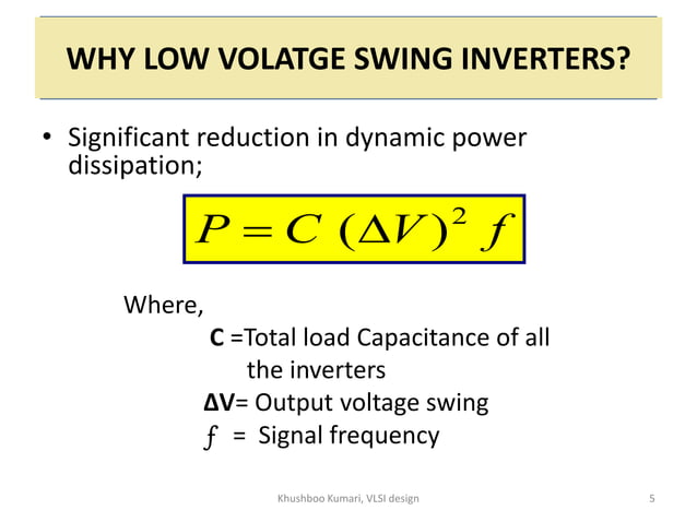 Design of ring oscillator using controlled low voltage swing inverter | PPTX | Consumer ...