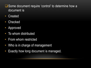 Distribution, Electronic data handling and controlled documentation by ...