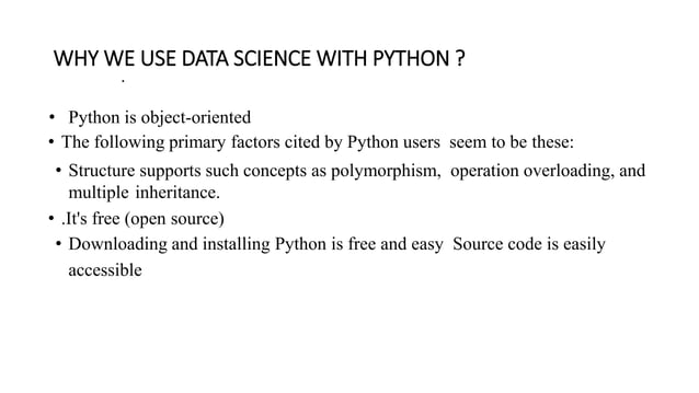 presentation on data science with python | PPTX