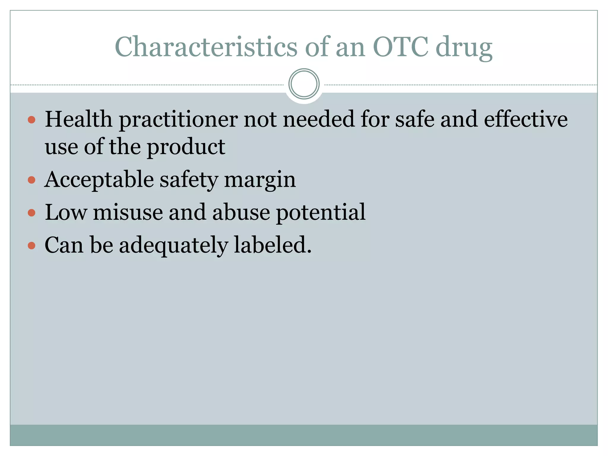 Regulatory requirements for otc drugs as per usfda | PPTX