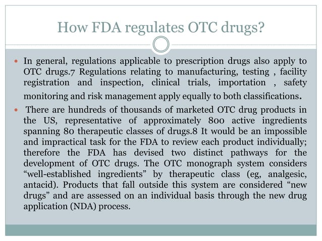 Regulatory requirements for otc drugs as per usfda | PPTX ...