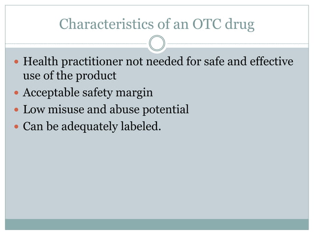 Regulatory requirements for otc drugs as per usfda | PPTX ...