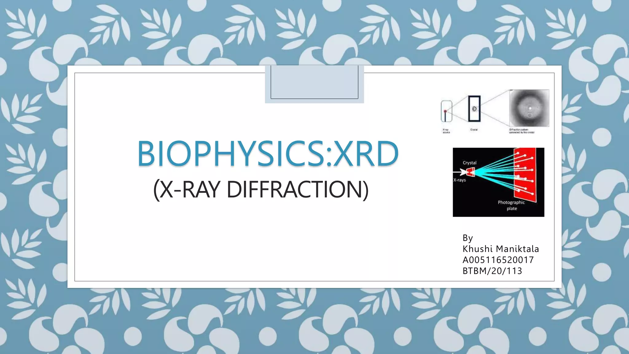 XRD(X RAY DIFFRACTION).pptx