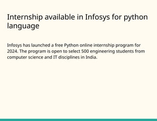 Solitaire Infosys private limited python | PPT