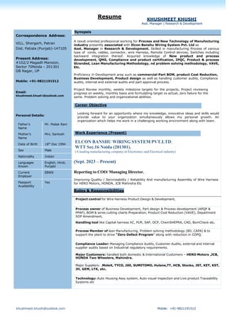 Khushmeet Khushi industrial Profile | PDF