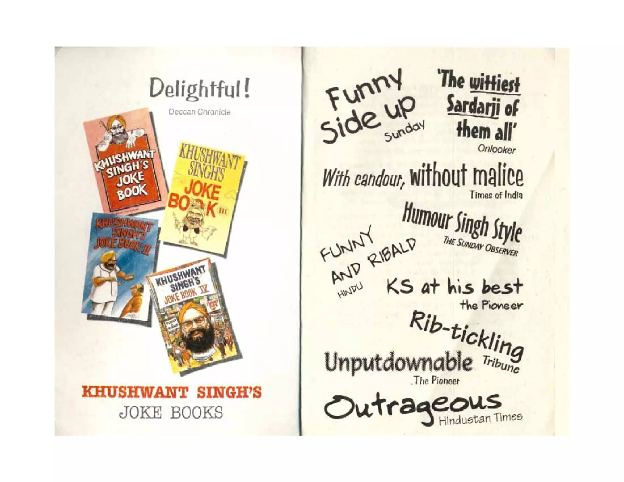 Khushwant singh's joke book 5 | PDF