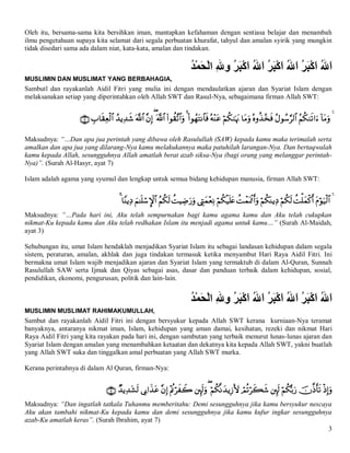 Khutbah aidil fitri tahun 2016 | PDF