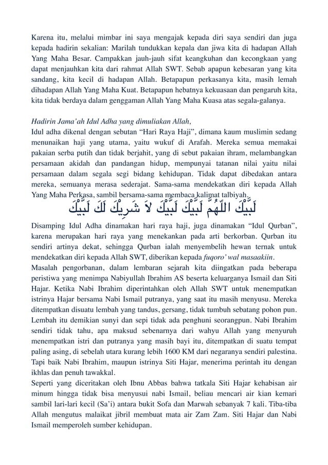 Khutbah idul 'adha | PDF
