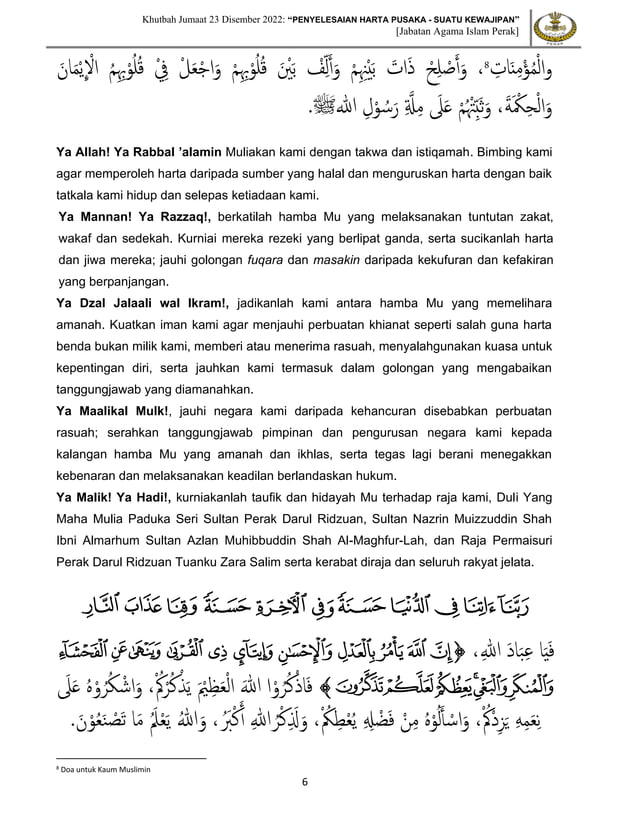 Khutbah Jumaat 23 Disember 2022 - Penyelesaian Harta Pusaka - Suatu Kewajipan RUMI.pdf