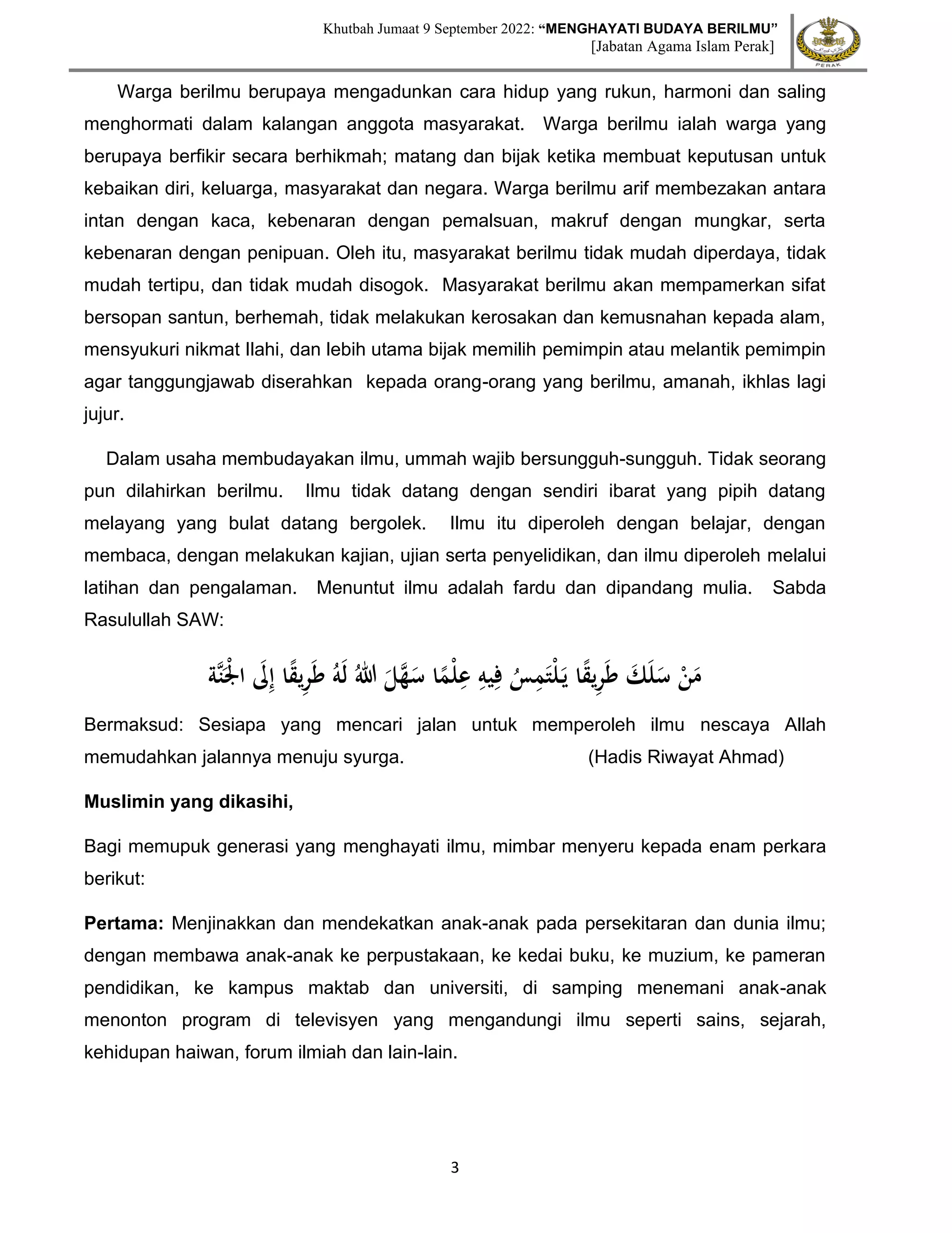 Khutbah Jumaat 9 September 2022 -- Menghayati Budaya Berilmu RUMI.pdf