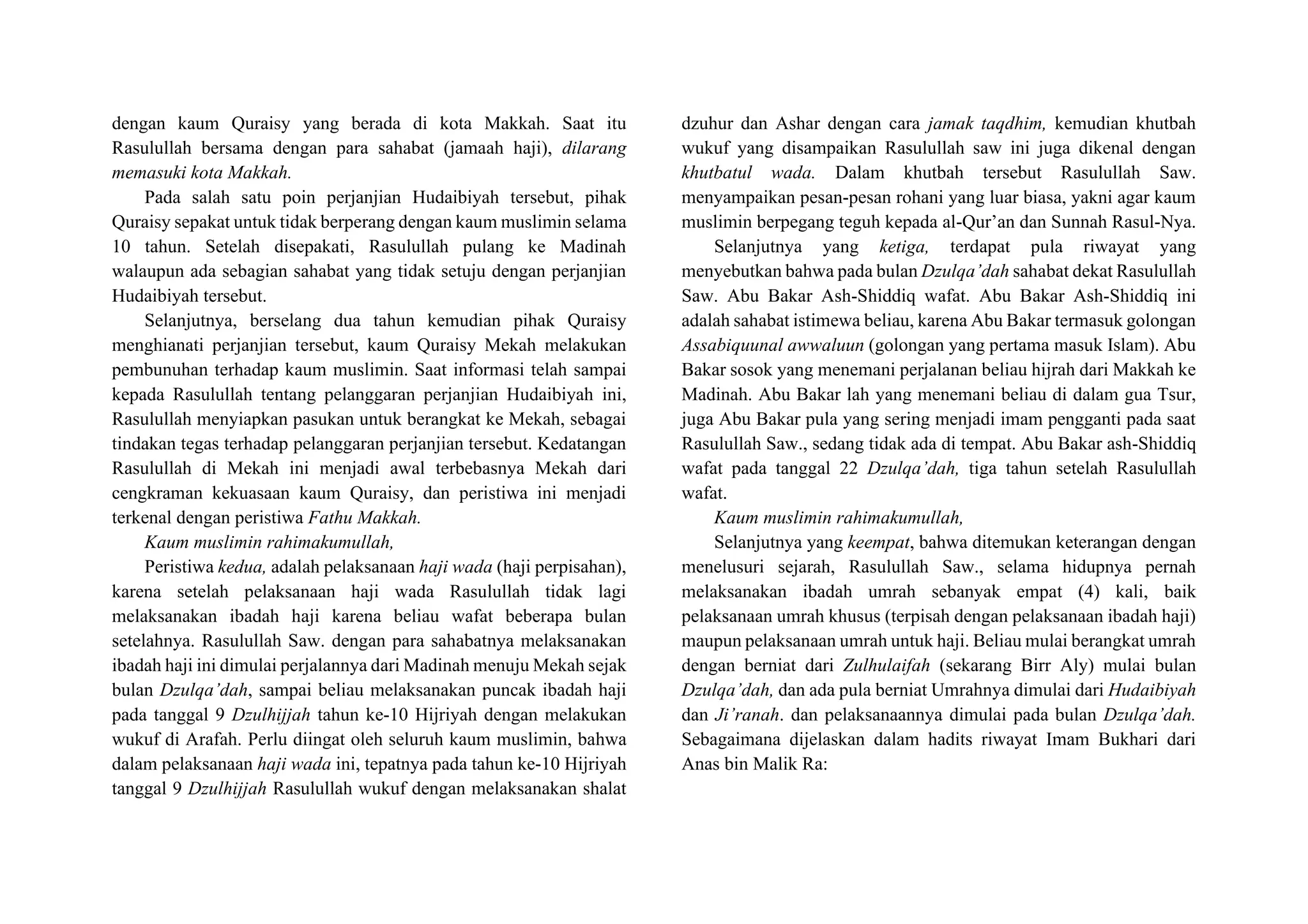 Khutbah Jum'at, RASULULLAH BERANGKAT BERUMRAH DAN BERHAJI MULAI BULAN DZULQA'DAH.pdf