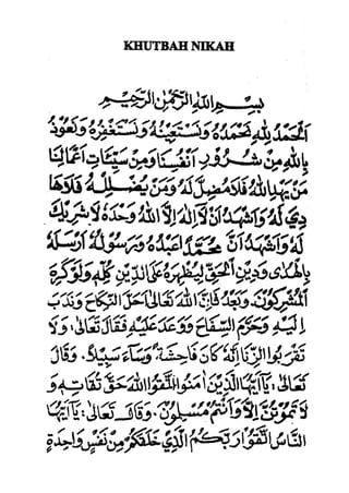 KHUTBAH NIKAH DAN DOA SETELAH AKAD | PDF
