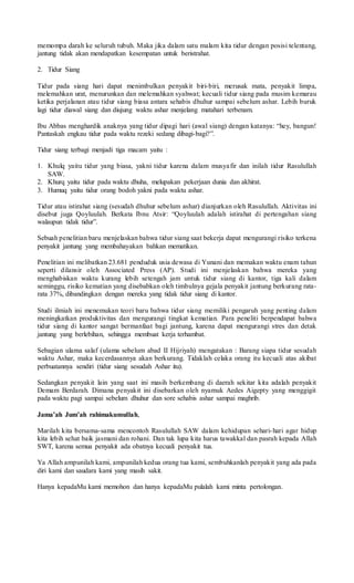 Khutbah tidur ala rasulullah | DOCX