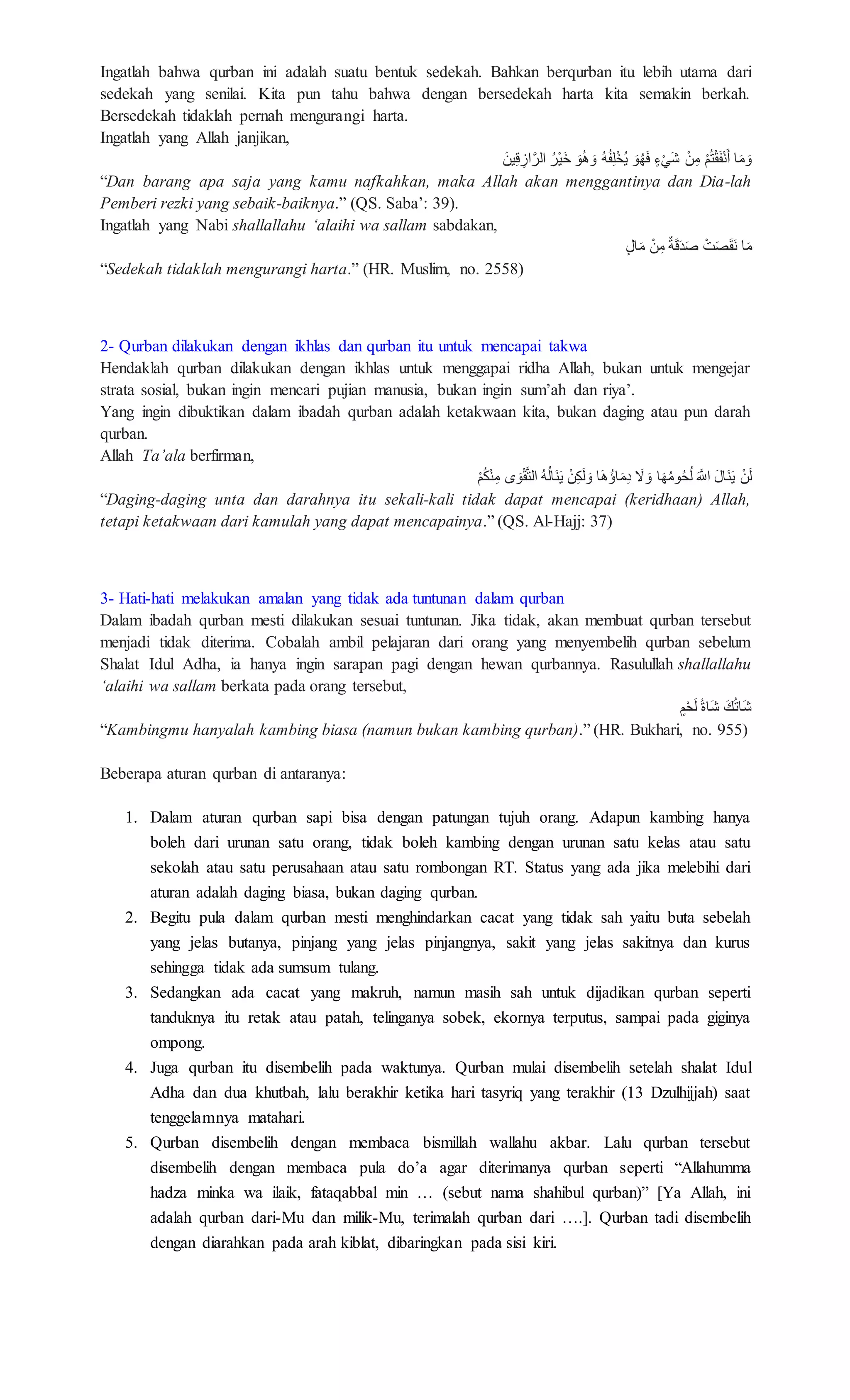 Khutbah ttg qurban | DOCX