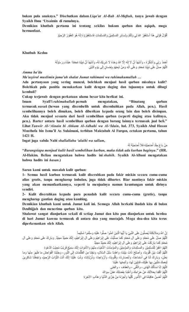 Khutbah ttg qurban | DOCX