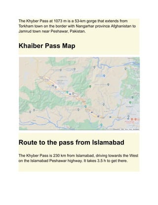 Khyber Pass Map Location
