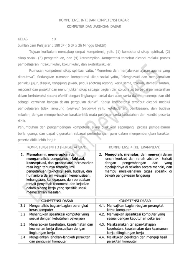 Ki kd komputer dan jaringan dasar | PDF