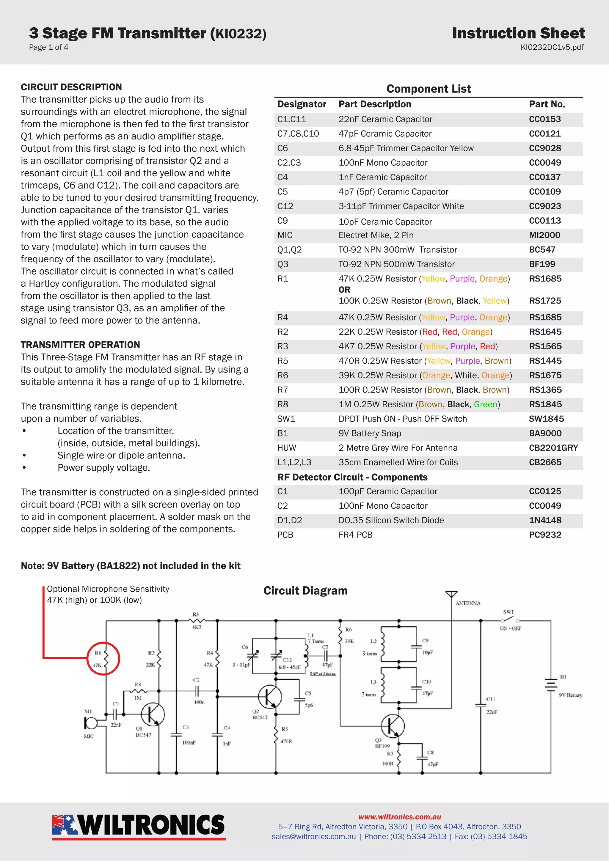 Ki0232 3 stage fm transmitter | PDF