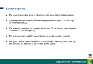 Corncob biochar production using Super Sun retort combined with Kon ...