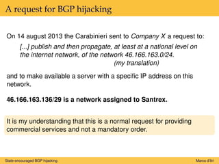 State-encouraged BGP hijacking | PDF