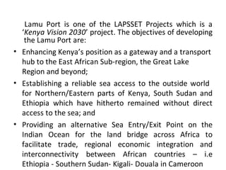 Kicc presentation development of port of lamu manda bay 3 | PDF