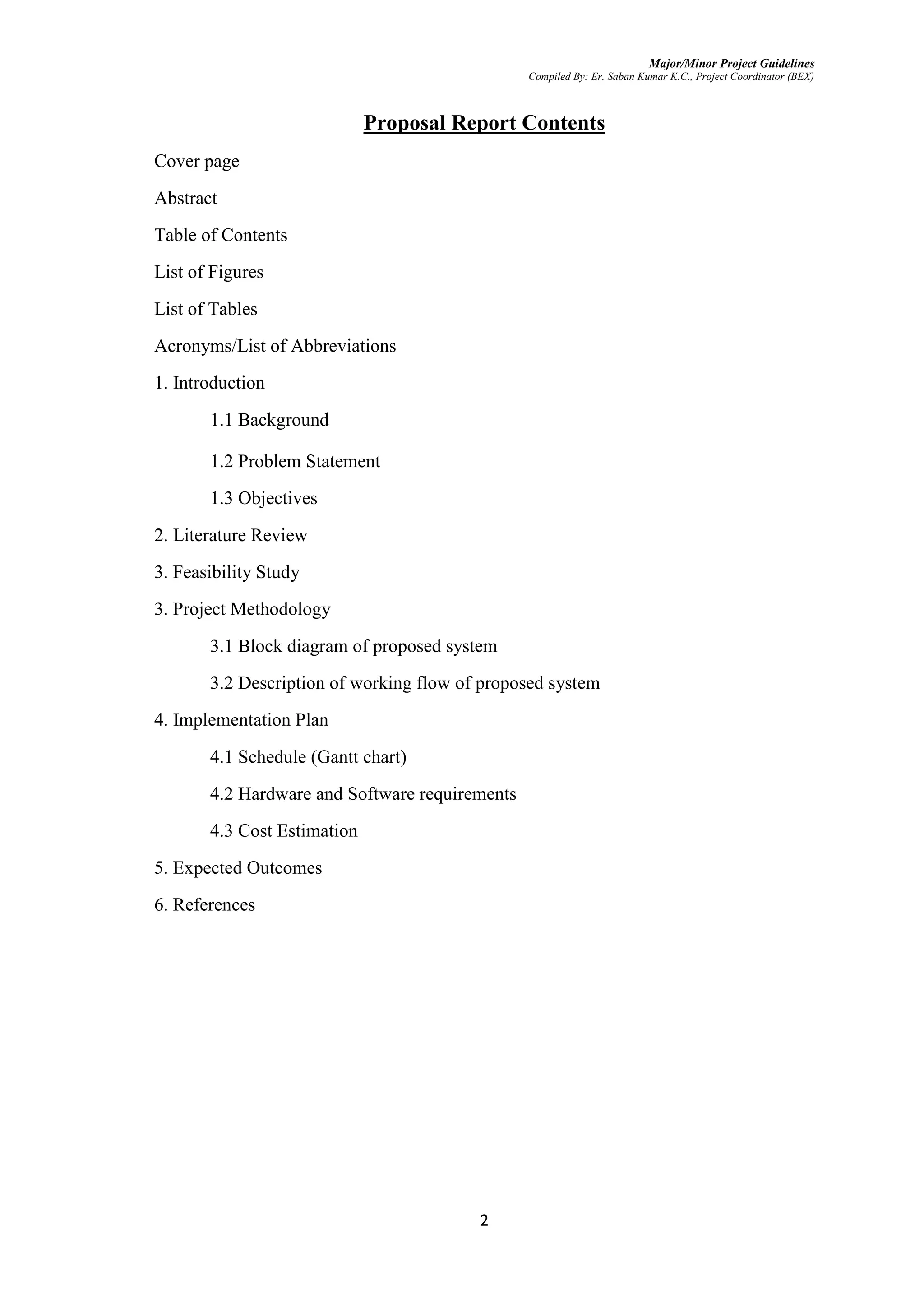 Major/Minor Project Guidelines for BE-Electronics and Communication | PDF