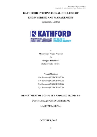 Major/Minor Project Guidelines for BE-Electronics and Communication | PDF