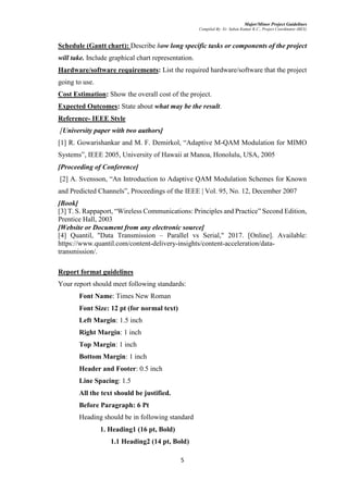 Major/Minor Project Guidelines for BE-Electronics and Communication | PDF