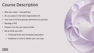 Kick-Off Presentation of IBM Challenge Zürich | PDF