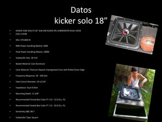 Kicker solo 18 | PPT