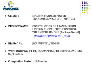 Kick Off MPPTCL-TR-108.pdf mpptcl transmision line 132 kv project | PDF