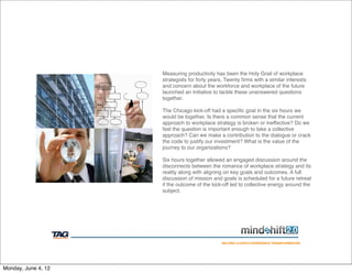 Mindshift 2.0 Recap of the Kickoff | PDF