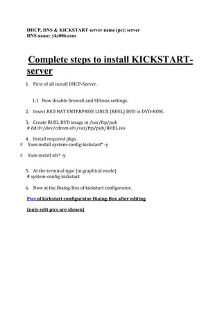 Kickstart server | PDF