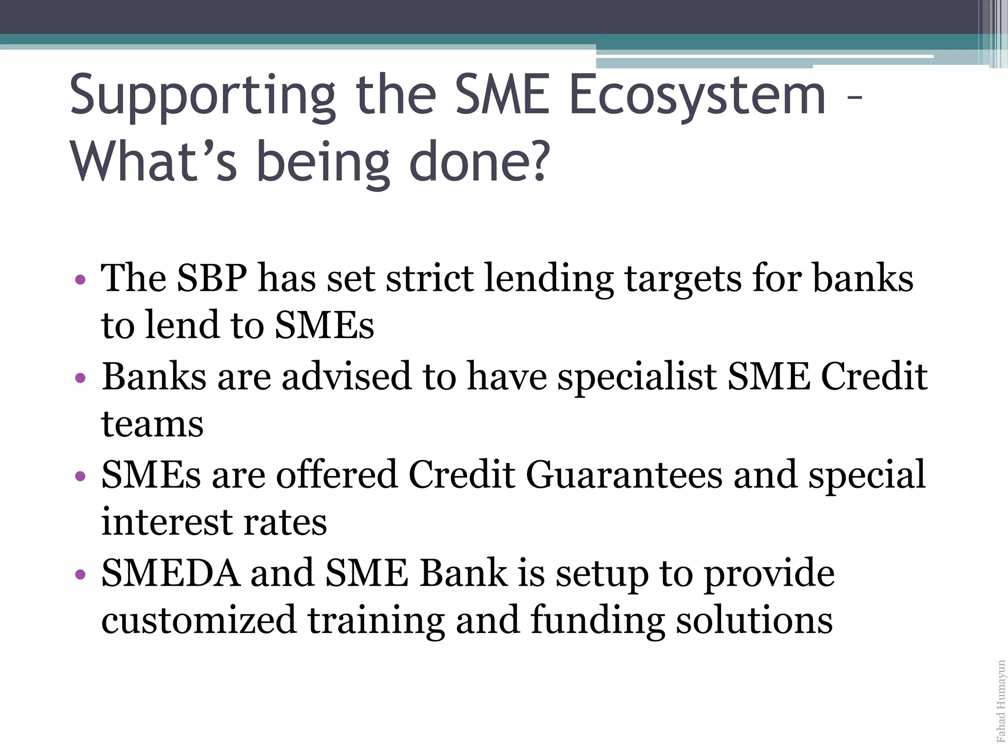 Kick starting the SME Eco system in Pakistan | PPT