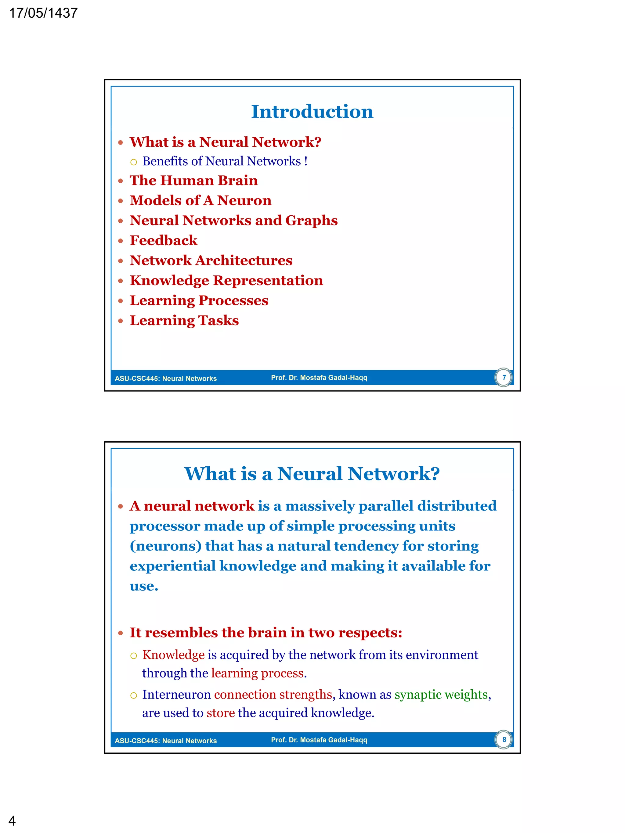 Neural Networks: Introducton | PDF