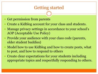 Kidblog: A great instructional tool for today's students | PPT
