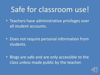 Convincing School Systems to allow the use of Kidblog! | PPT