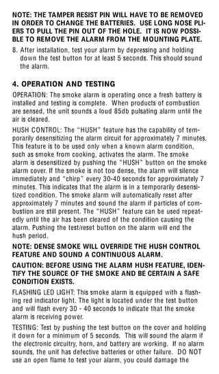 Kidde smoke alarm 0916,44037502,21006655 english,spanish 8200898 b | PDF