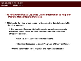 Kidd, "What do libraries want to achieve with their library systems?" | PPT