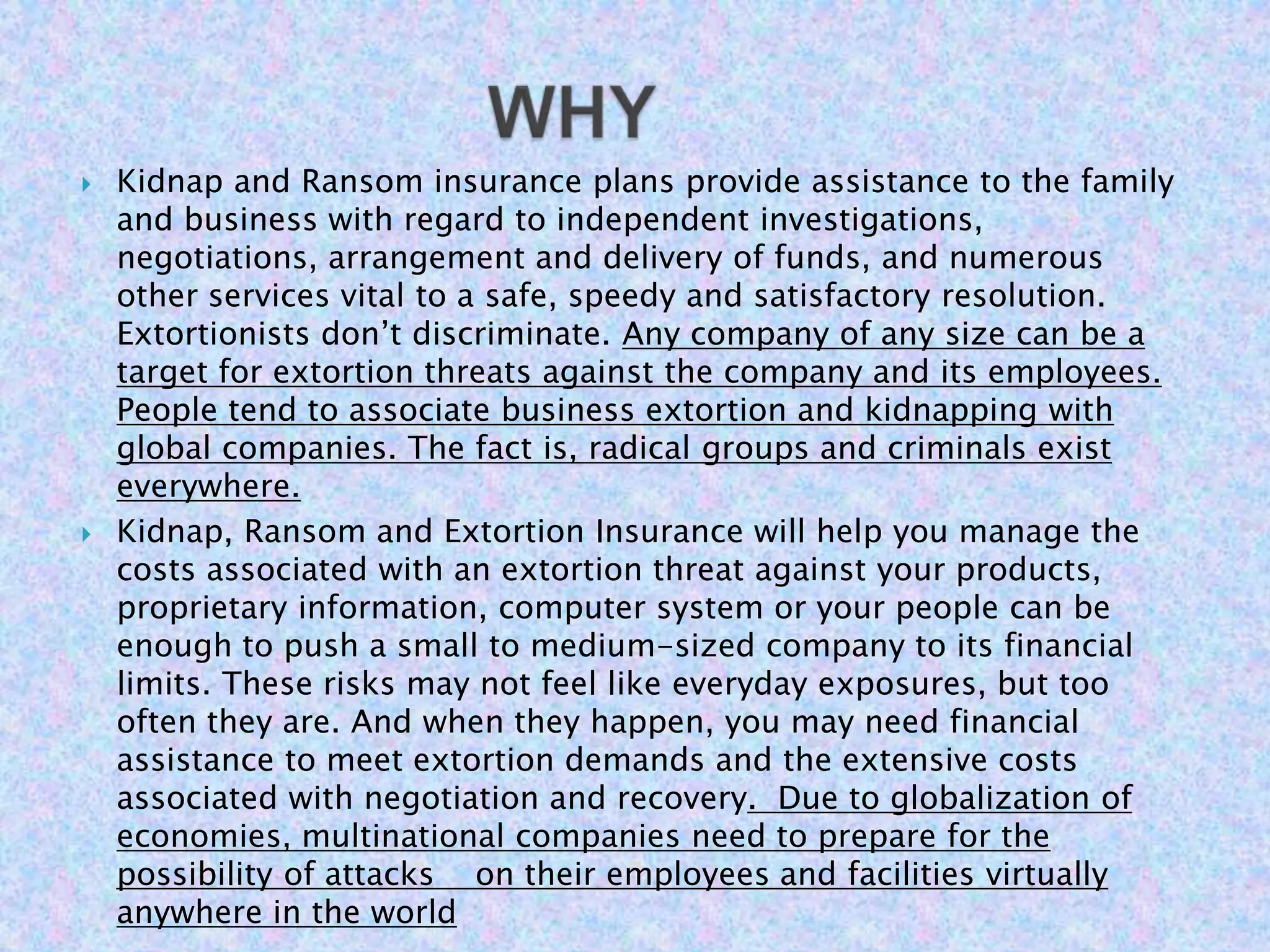 Kidnap and ransom insurance | PPTX