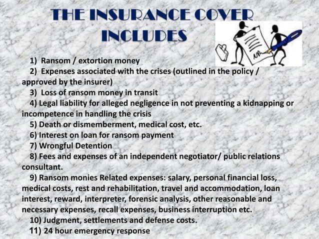 Kidnap and ransom insurance | PPTX