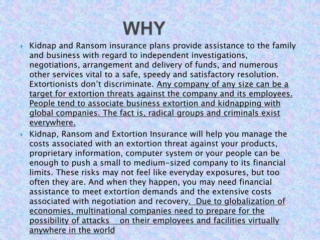 Kidnap and ransom insurance | PPTX