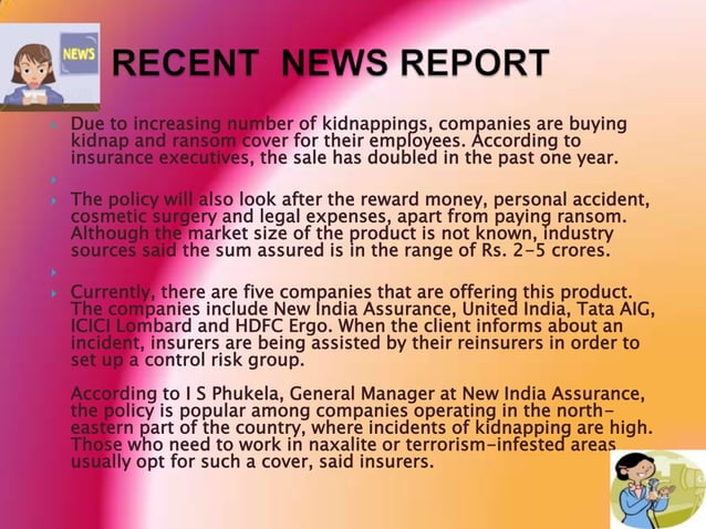 Kidnap and ransom insurance | PPTX