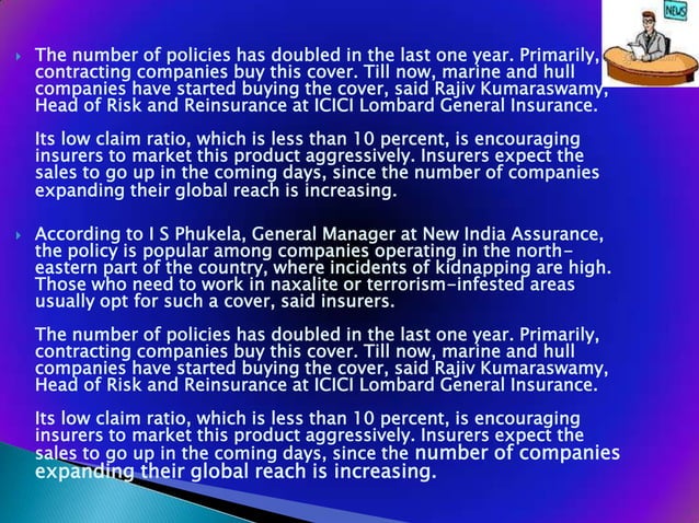 Kidnap and ransom insurance | PPTX