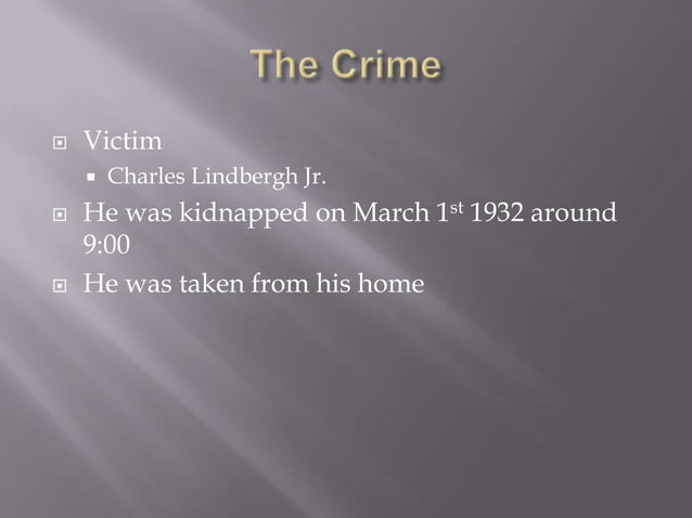 Kidnapping of charles lindbergh jr | PPT